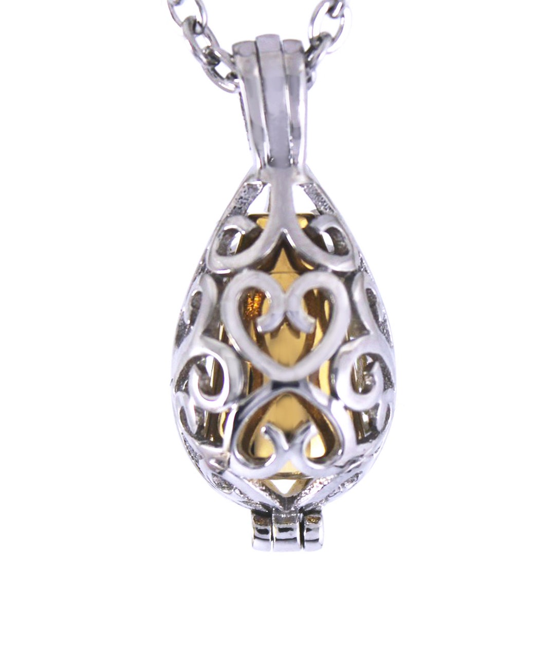 Teardrop Cage Locket Cremation Memorial Ashes Keepsake Urn Pendant ...