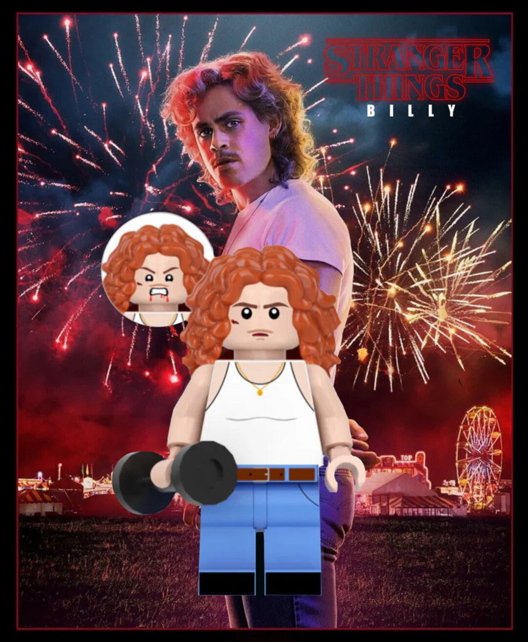 Billy Hargrove Custom Minifigure Stranger Things Netflix - Etsy