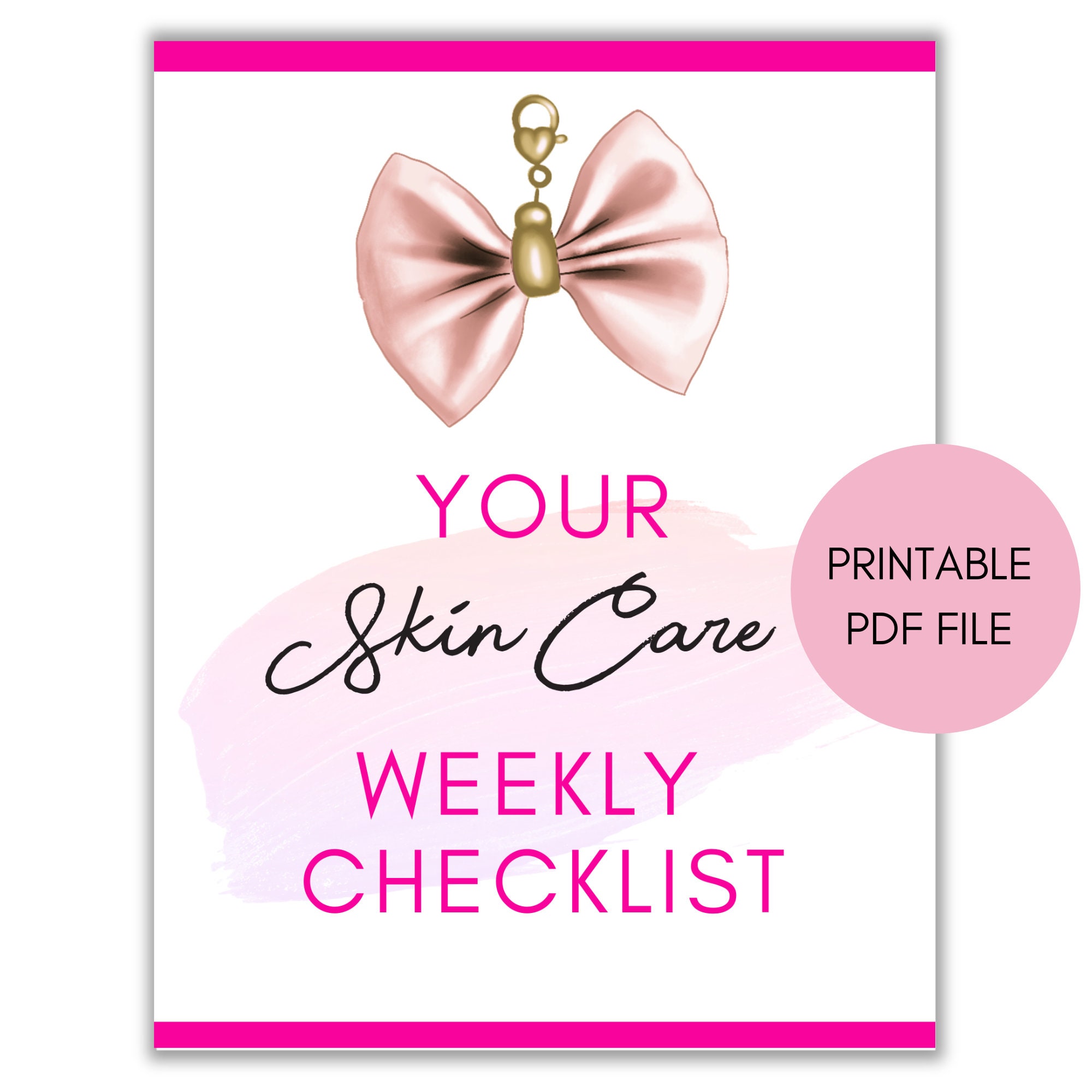 Weekly Skin Care Checklist Beauty Routine Planner Beauty Etsy