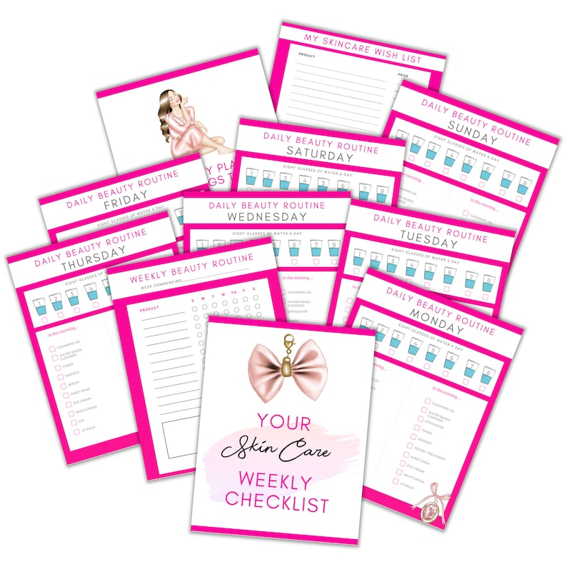 Weekly Skin Care Checklist | Beauty Routine Planner | Beauty Tracker ...