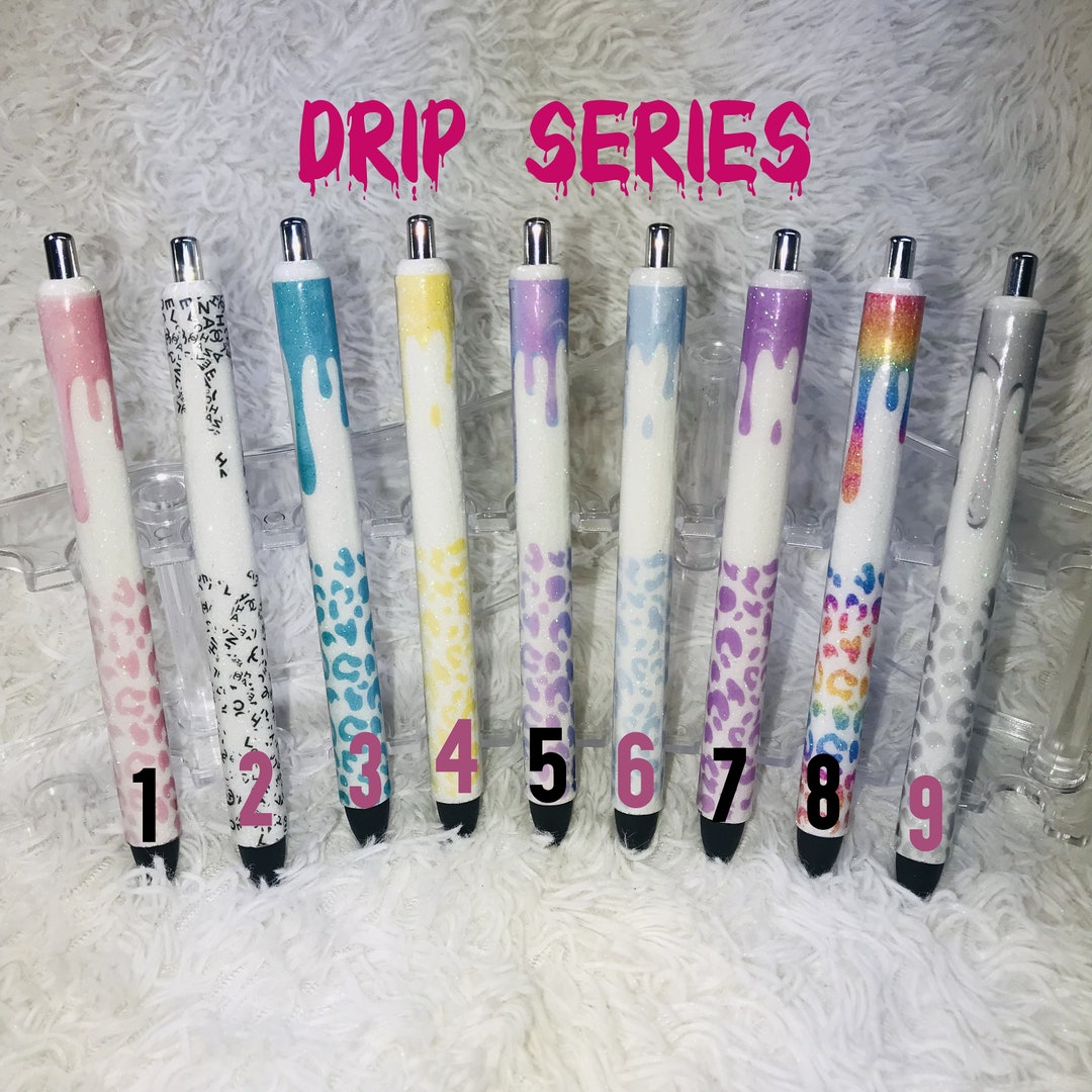 Leopard Print Drip Glitter Pen, Inkjoy Pen, Vinyl Wrapped - Etsy