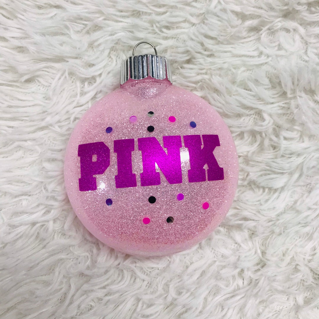 Pink Glitter Ornament - Etsy