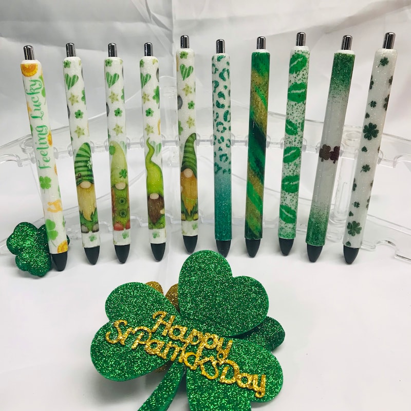 Epoxy St Patrick Pens - Etsy New Zealand