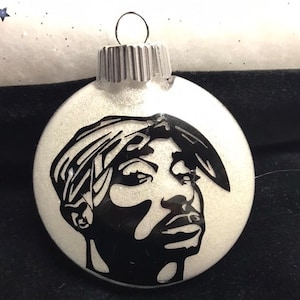 Rapper-inspired Glitter Christmas Ornament, Hip Hop, Rap, Shady, Tupac ...