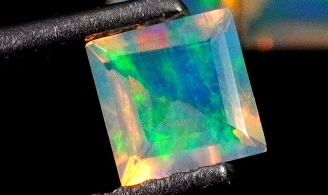 Natural AA Ethiopian Opal Square Cut Faceted 4MM-5MM-6MM-7MM-8MM ...