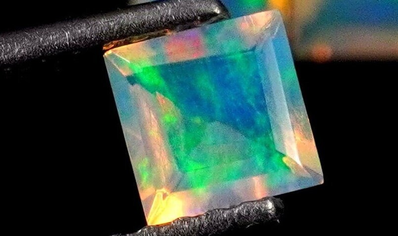 Natural AA Ethiopian Opal Square Cut Faceted 4MM-5MM-6MM-7MM-8MM ...
