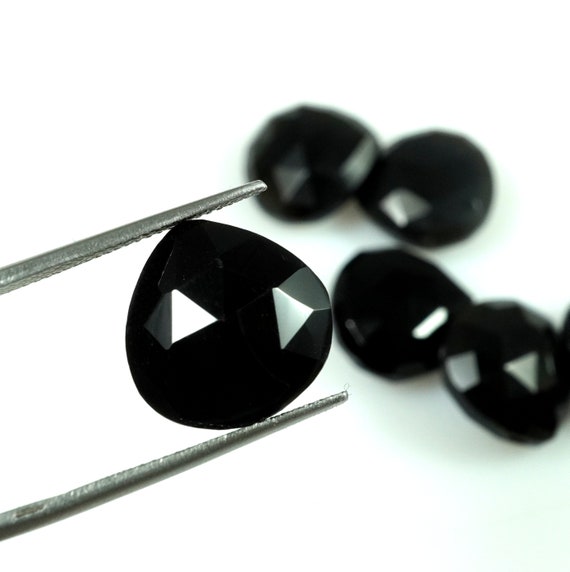 Black Spinel Heart Shape Briolette Black Spinel Faceted | Etsy