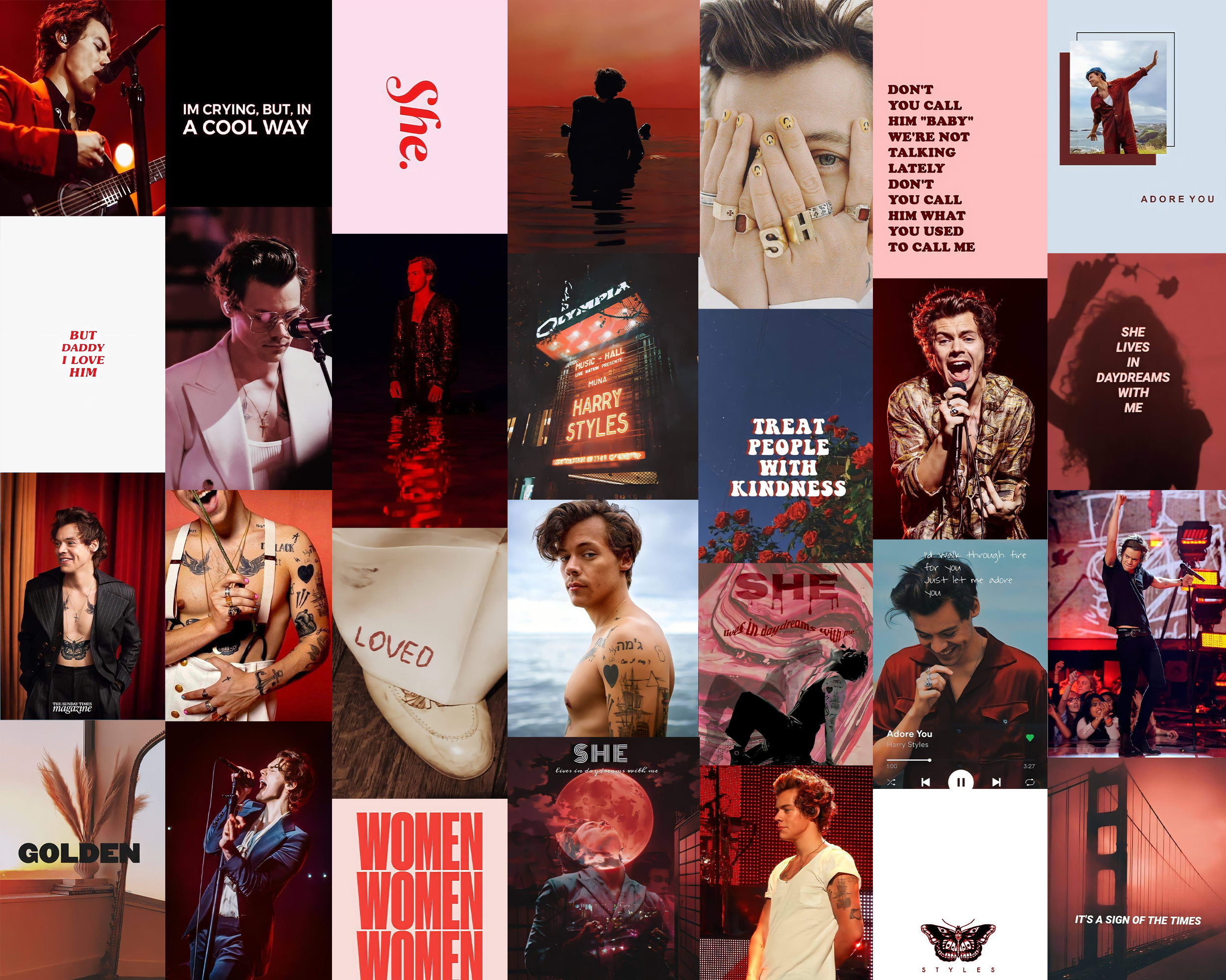 HARRY STYLES Wall Collage Kit 48 Images - Etsy UK