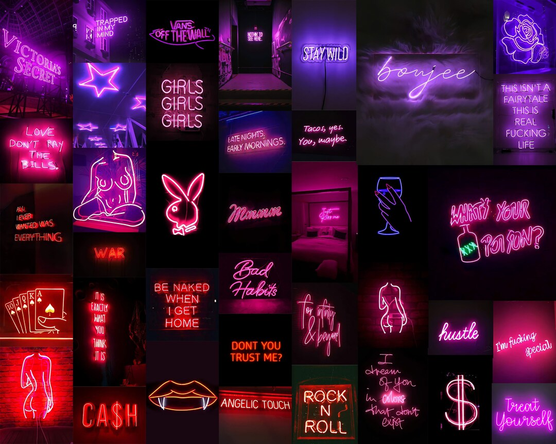 NEON DREAM Digital Wall Collage Kit (59 Images) - Etsy