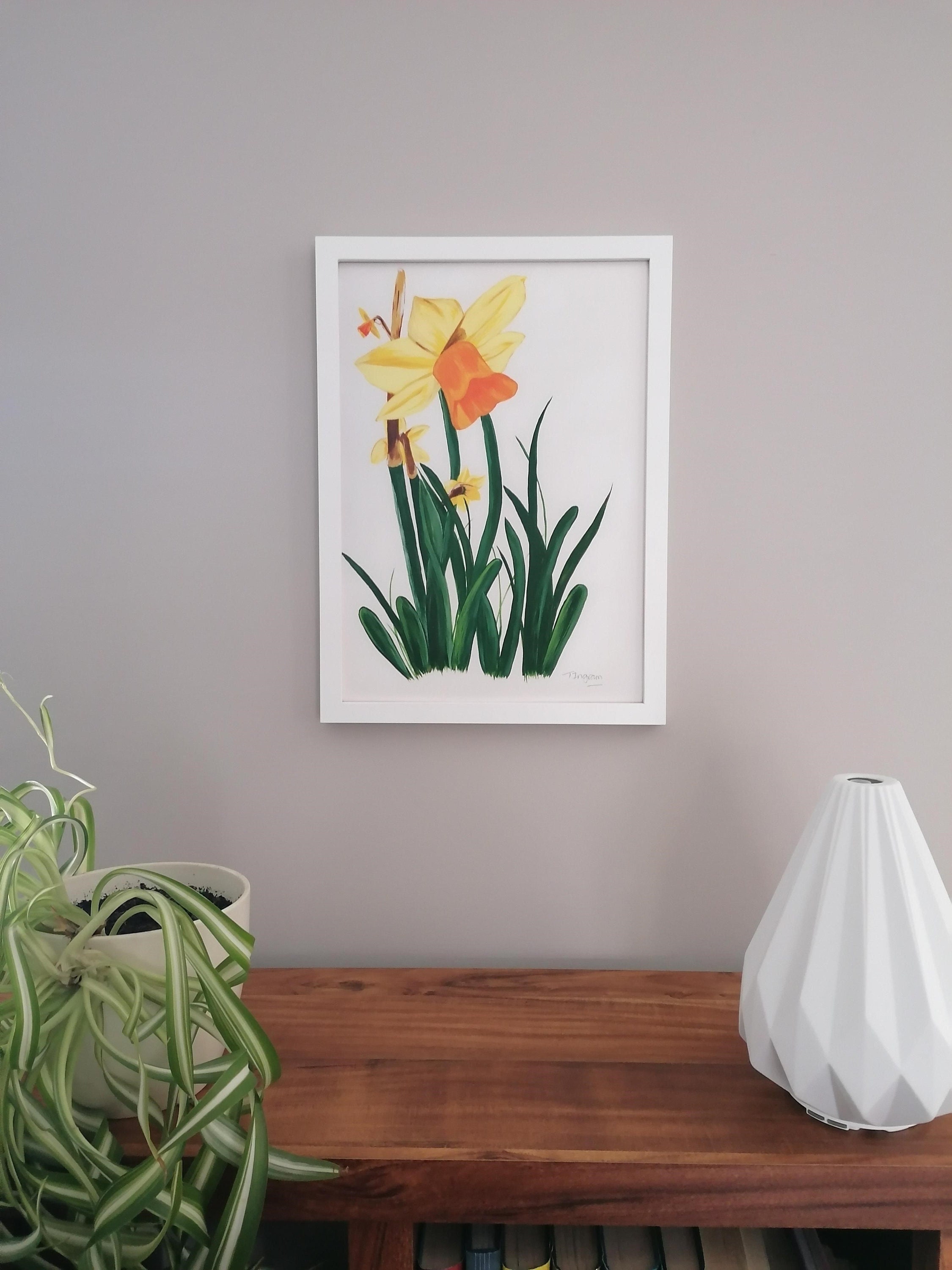 Print Daffodil Art Print Acrylic Art Print - Etsy