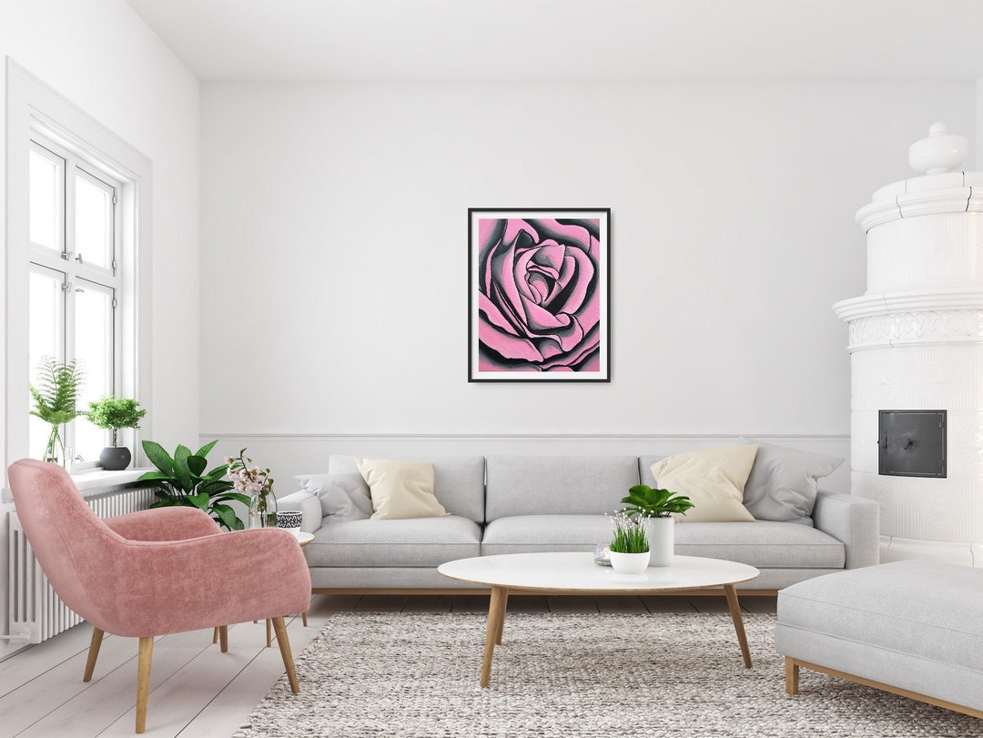 Print - 'pink Rose' - Grace & Sweetness - Rose Collection - Giclee Art ...