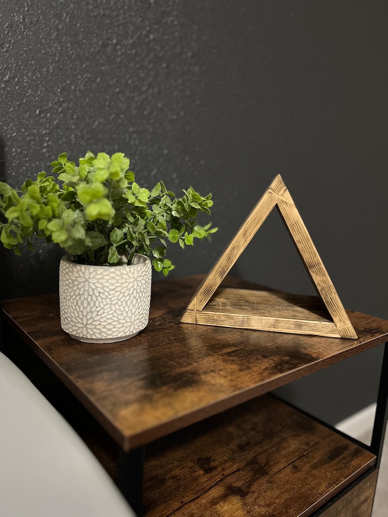 Hand Made Book Triangle Book Triangle Book Spot Keep Desk Item Wooden ...