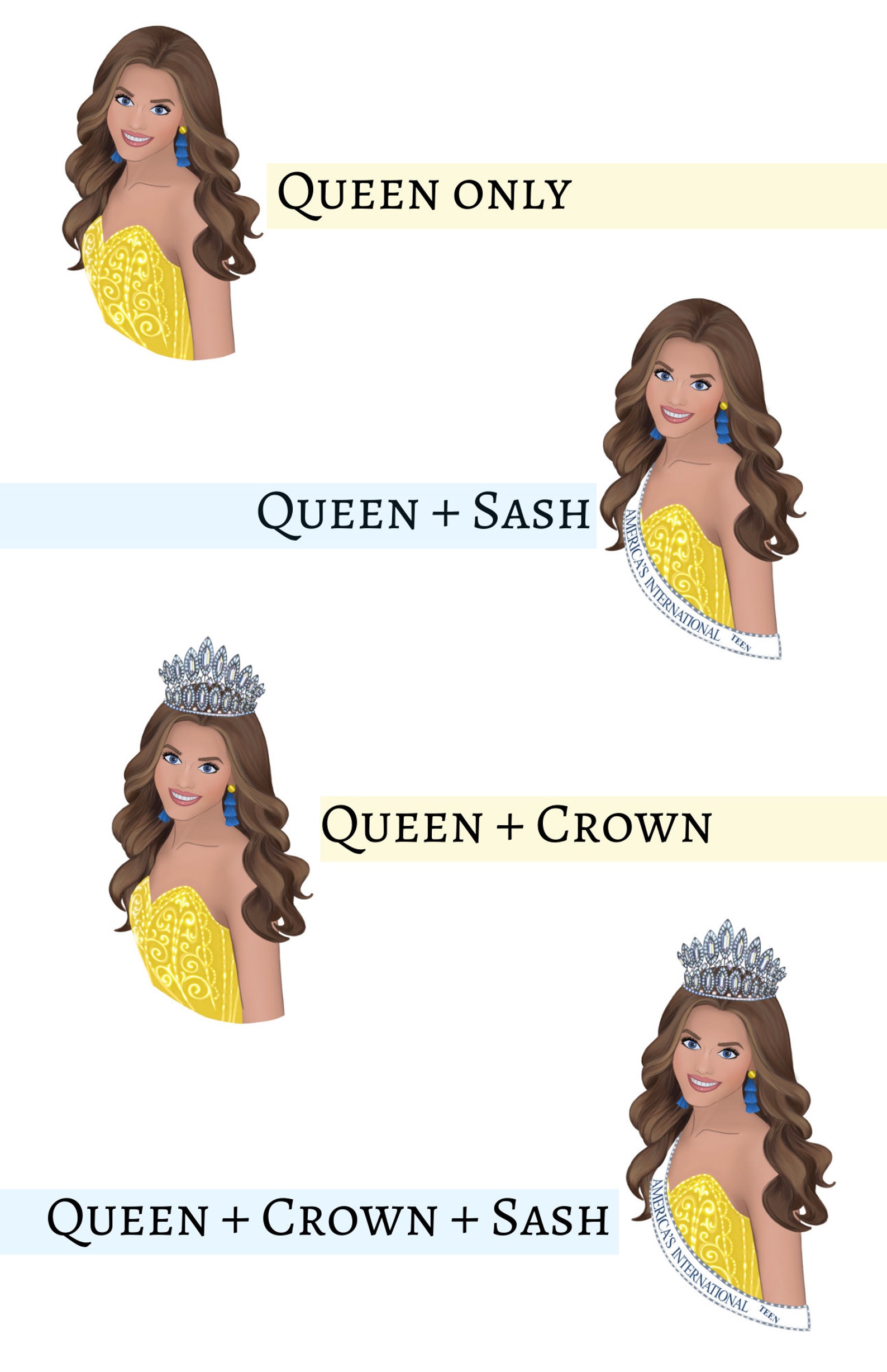 Custom Queen Portrait: Design Illustration Art Canvas Pageant - Etsy