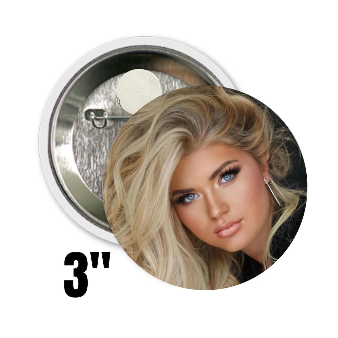 Custom 3" Magnetic Button: Pageant Sports Gift Photo Bottle Cap Badge ...