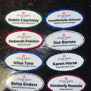Custom Bling Magnetic Name Tag With Crystals - Etsy
