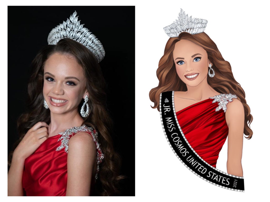 Custom Queen Portrait: Design Illustration Art Canvas Pageant - Etsy