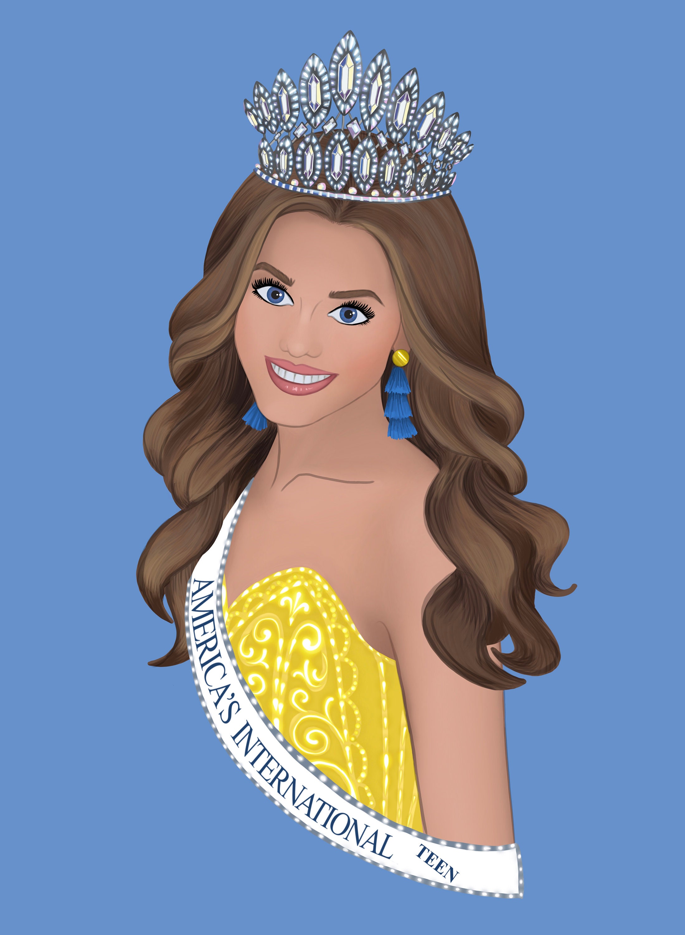 Custom Queen Portrait: Design Illustration Art Canvas Pageant - Etsy