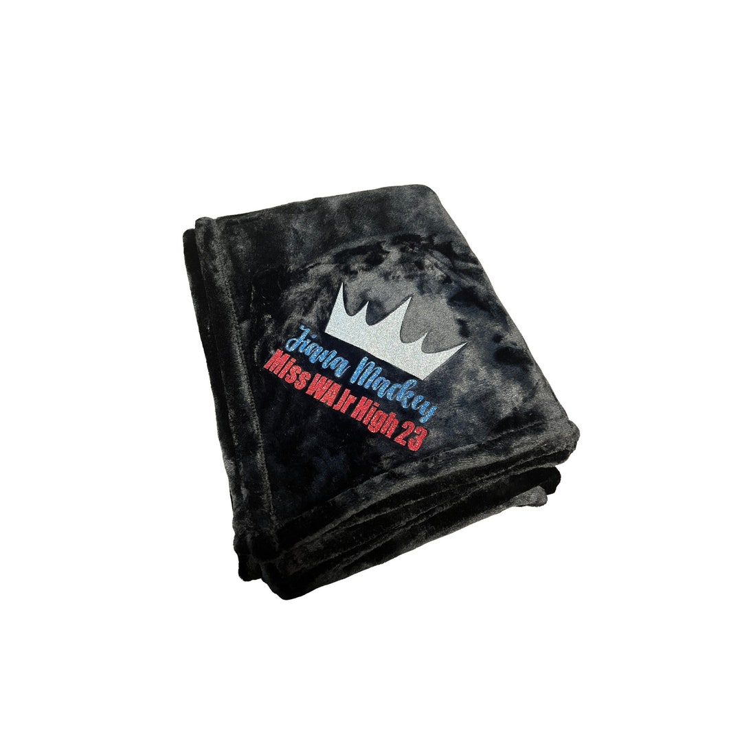 Custom Blanket Fleece Throw: Crown Pageant Title Crown Logo Bridesmaid ...