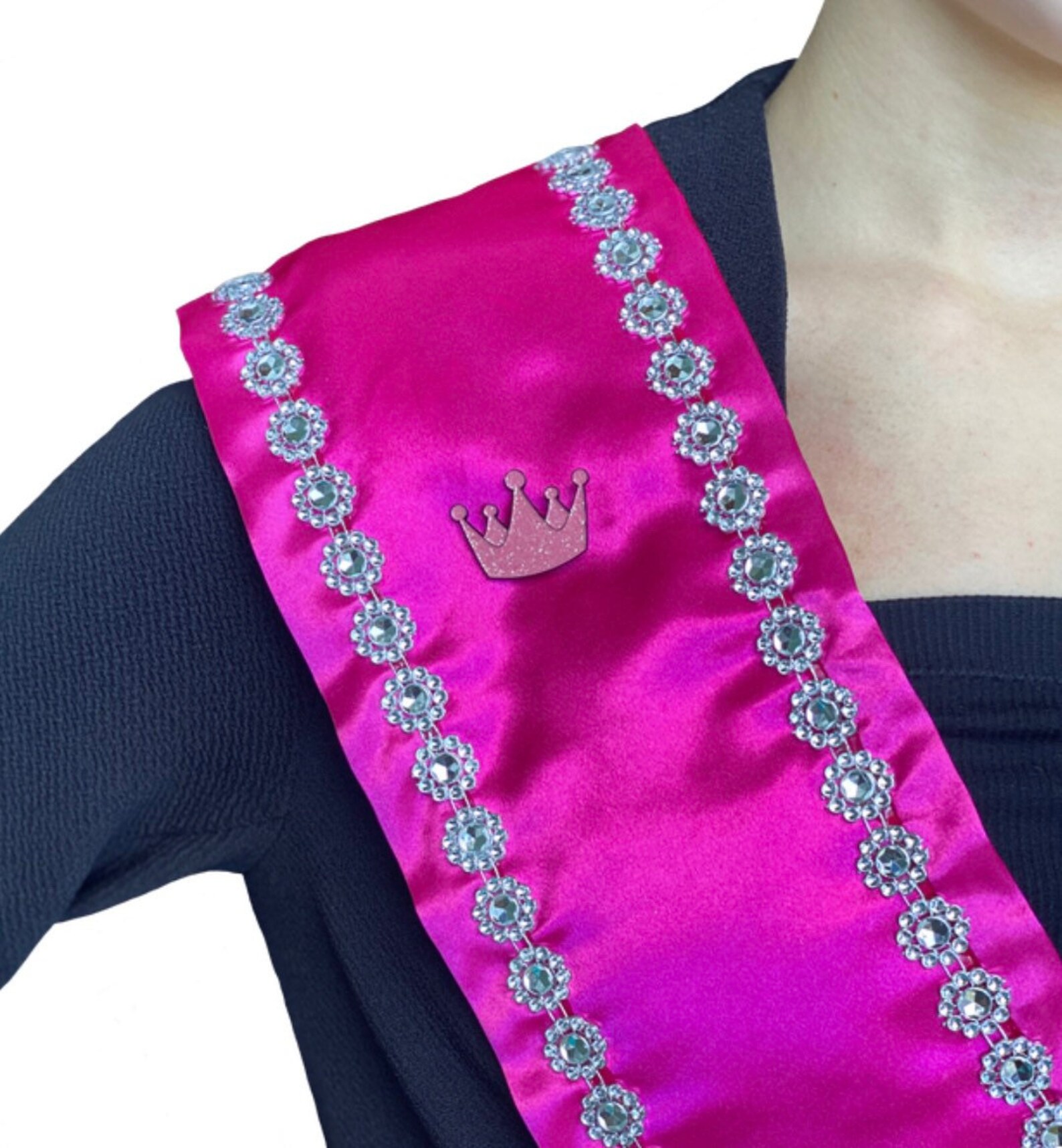 Wonder Queen: Pink Glitter Crown Pageant Contestant Number - Etsy