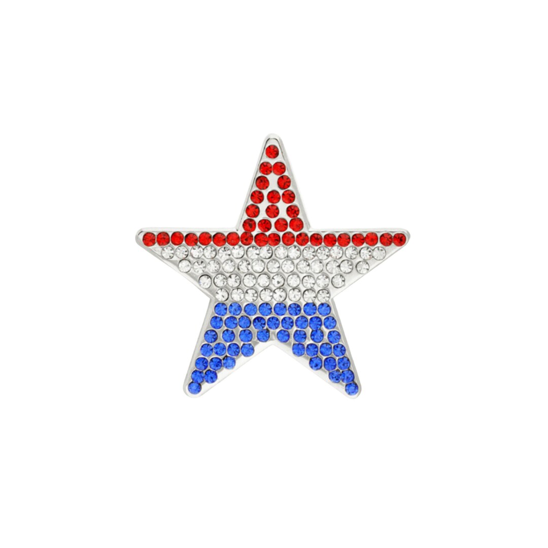 Red White Blue Star Rhinestone Magnet Pageant Contestant Number Sashes ...