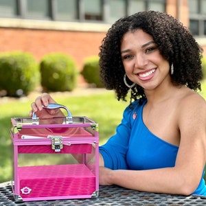 Pageant Pink Crown Box With Sash Tray Clear Travel Case Tiara Gift - Etsy