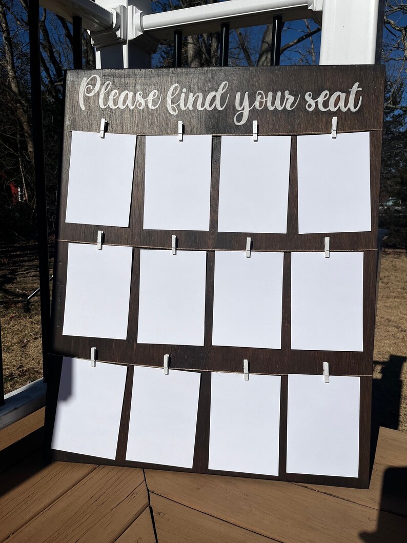 Wood Table Seating Chart / Personalized Seating Chart - Etsy