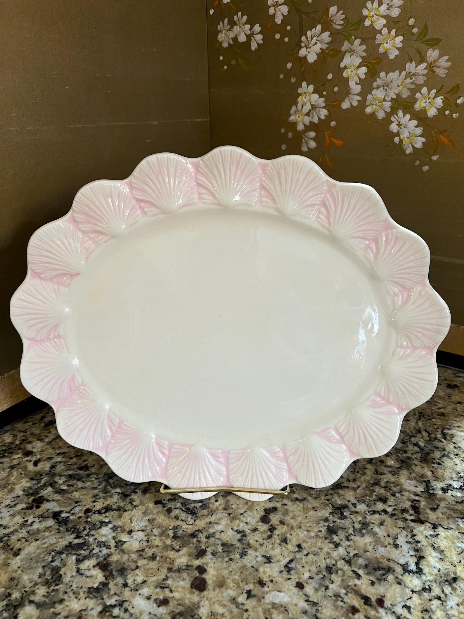 Vintage Pink Shell Platter - Etsy