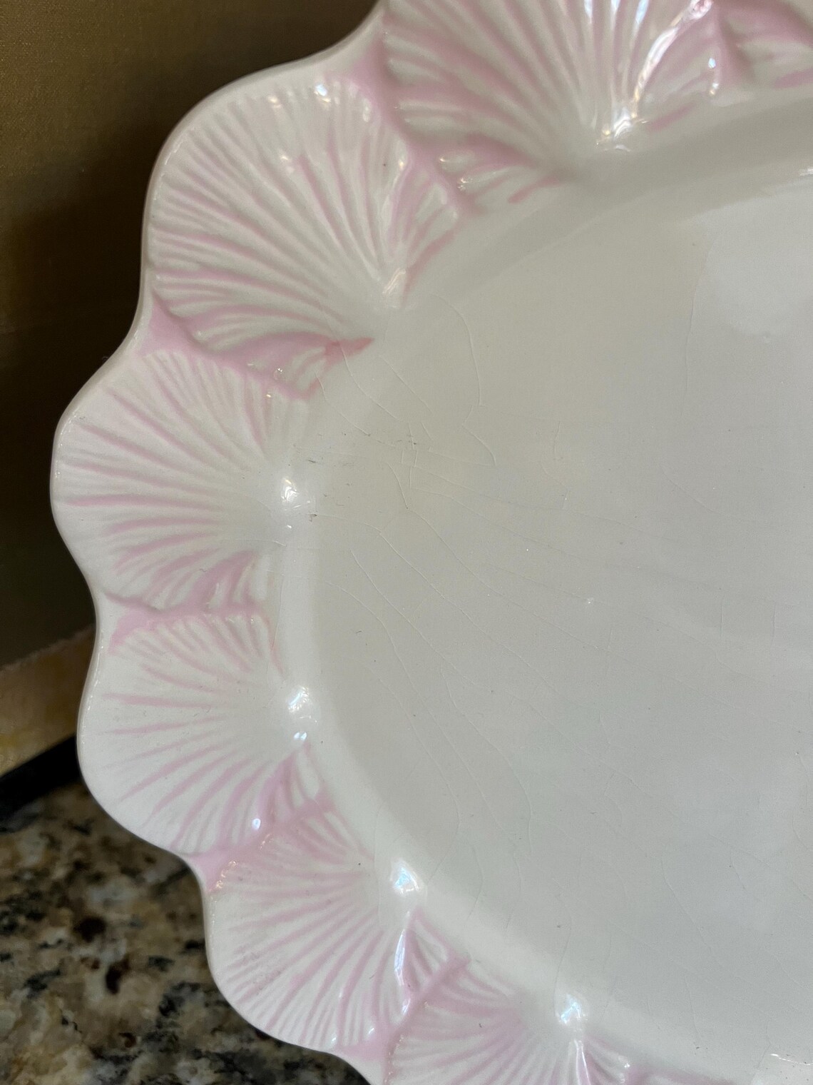 Vintage Pink Shell Platter - Etsy