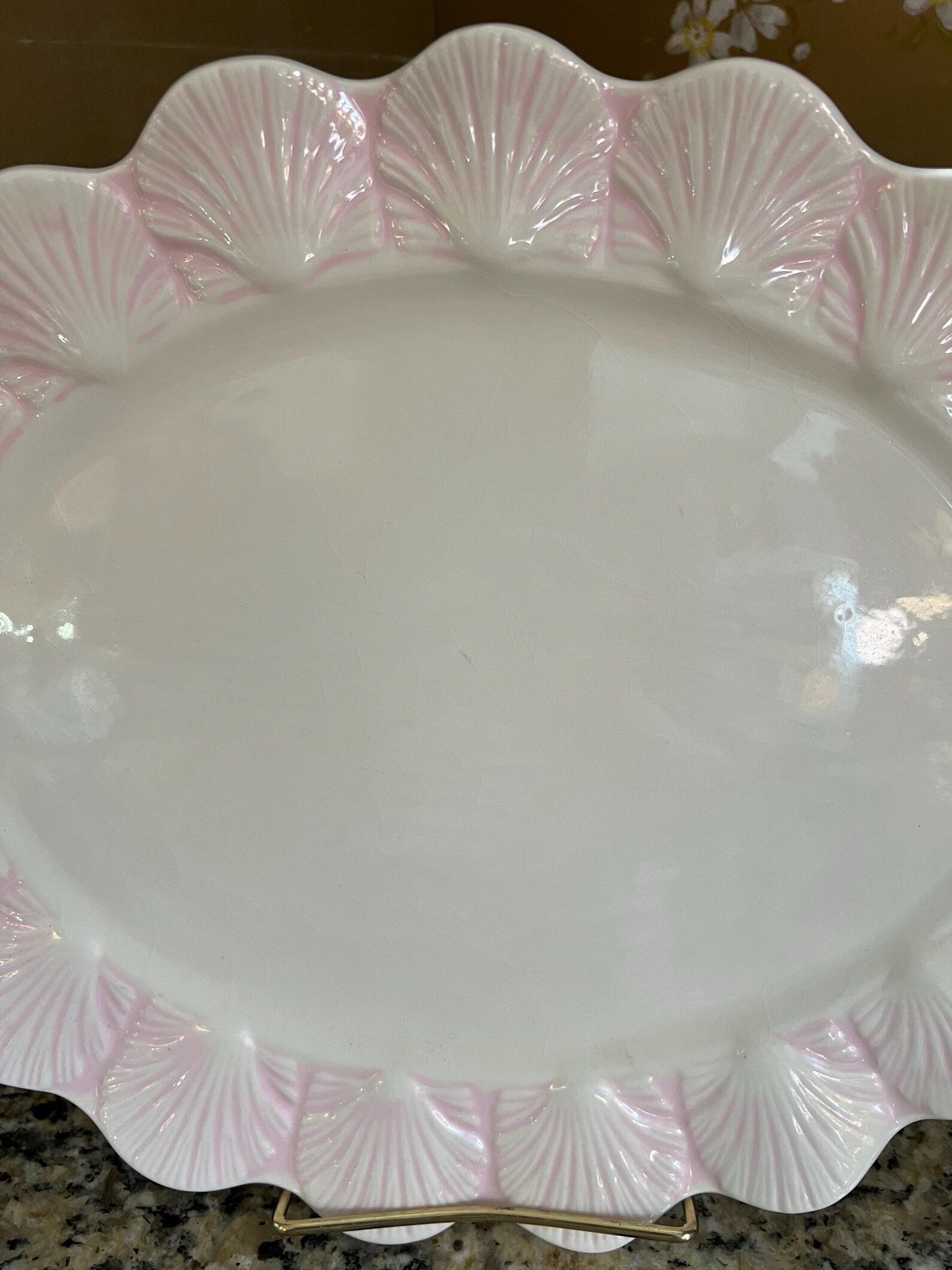 Vintage Pink Shell Platter - Etsy