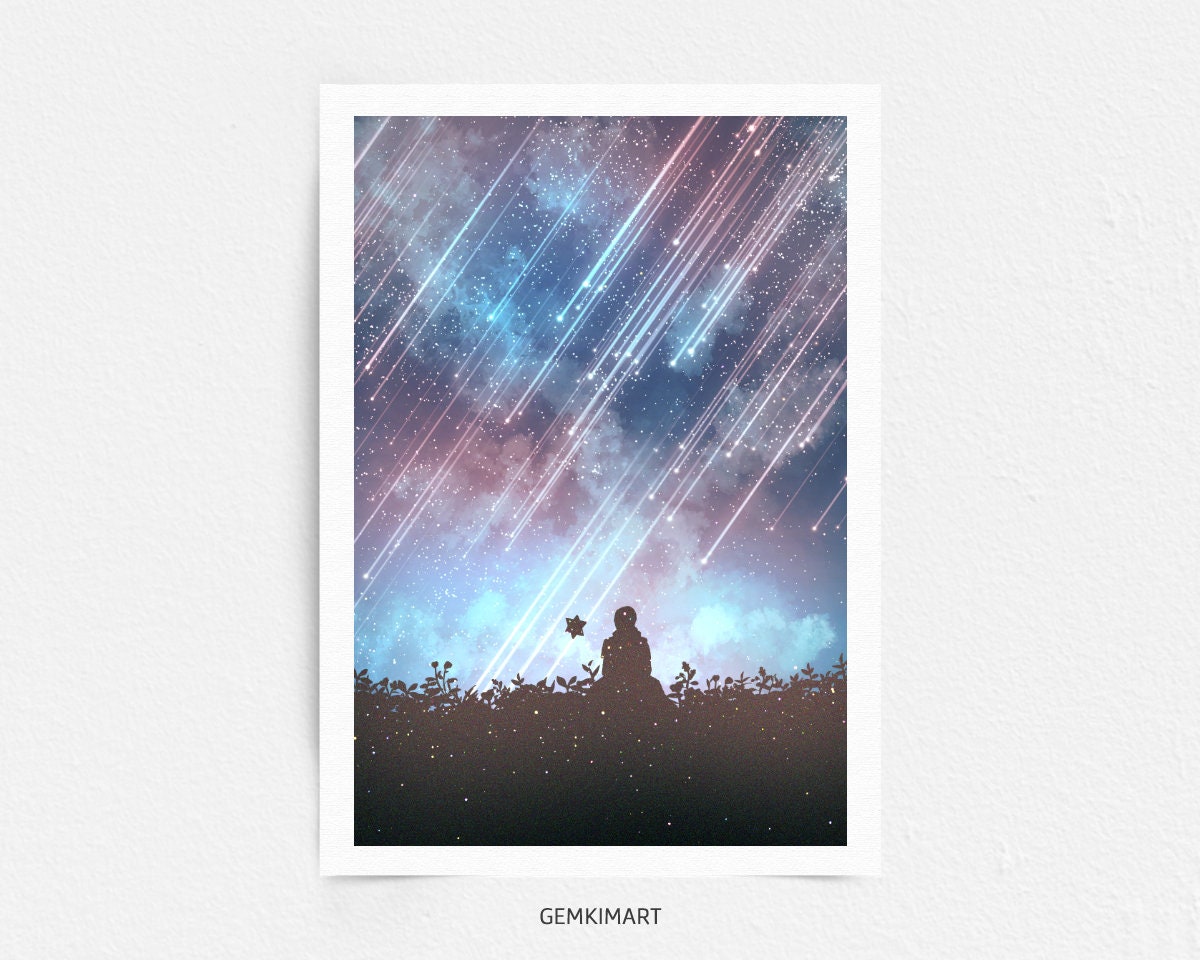 Meteor Shower Printable Art Digital Print Instant Download - Etsy