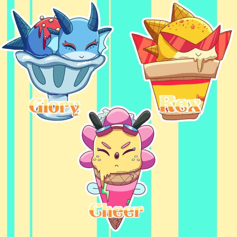 Dreamworld Ice Cream Stickers - Etsy