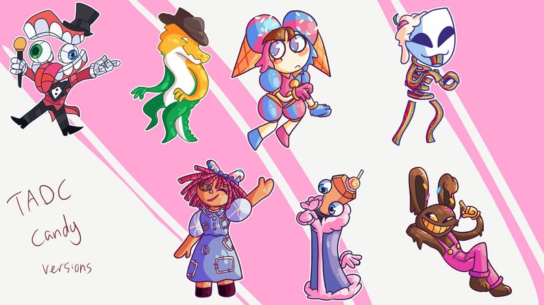 The Amazing Digital Circus Candy Stickers - Etsy