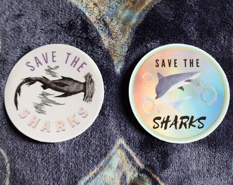 Protect Our Sharks Sticker Shark Conservation Sticker Save the Ocean ...