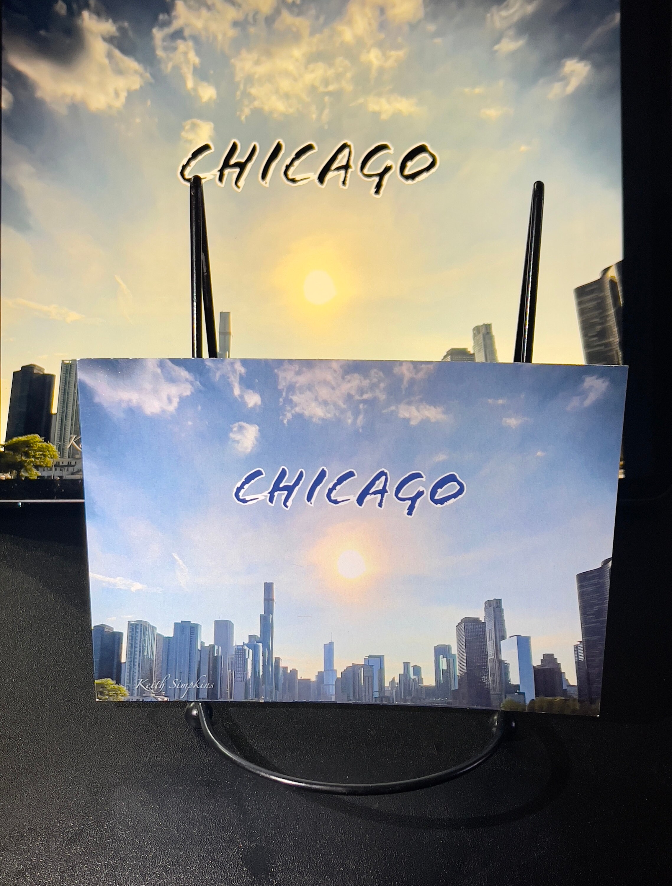 Chicago Skyline Postcard, Landscape Postcard, Digital Art Postcard - Etsy