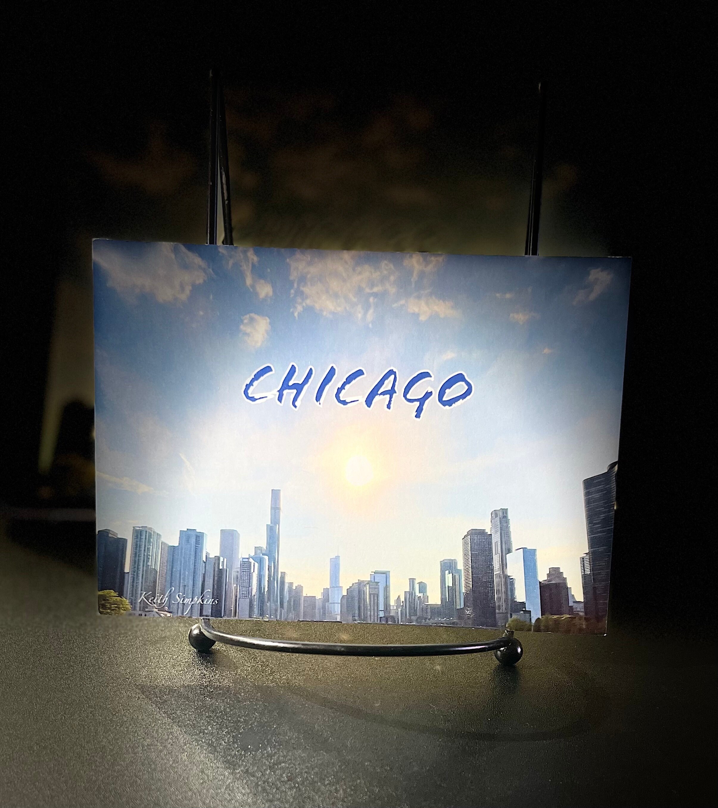 Chicago Skyline Postcard, Landscape Postcard, Digital Art Postcard - Etsy