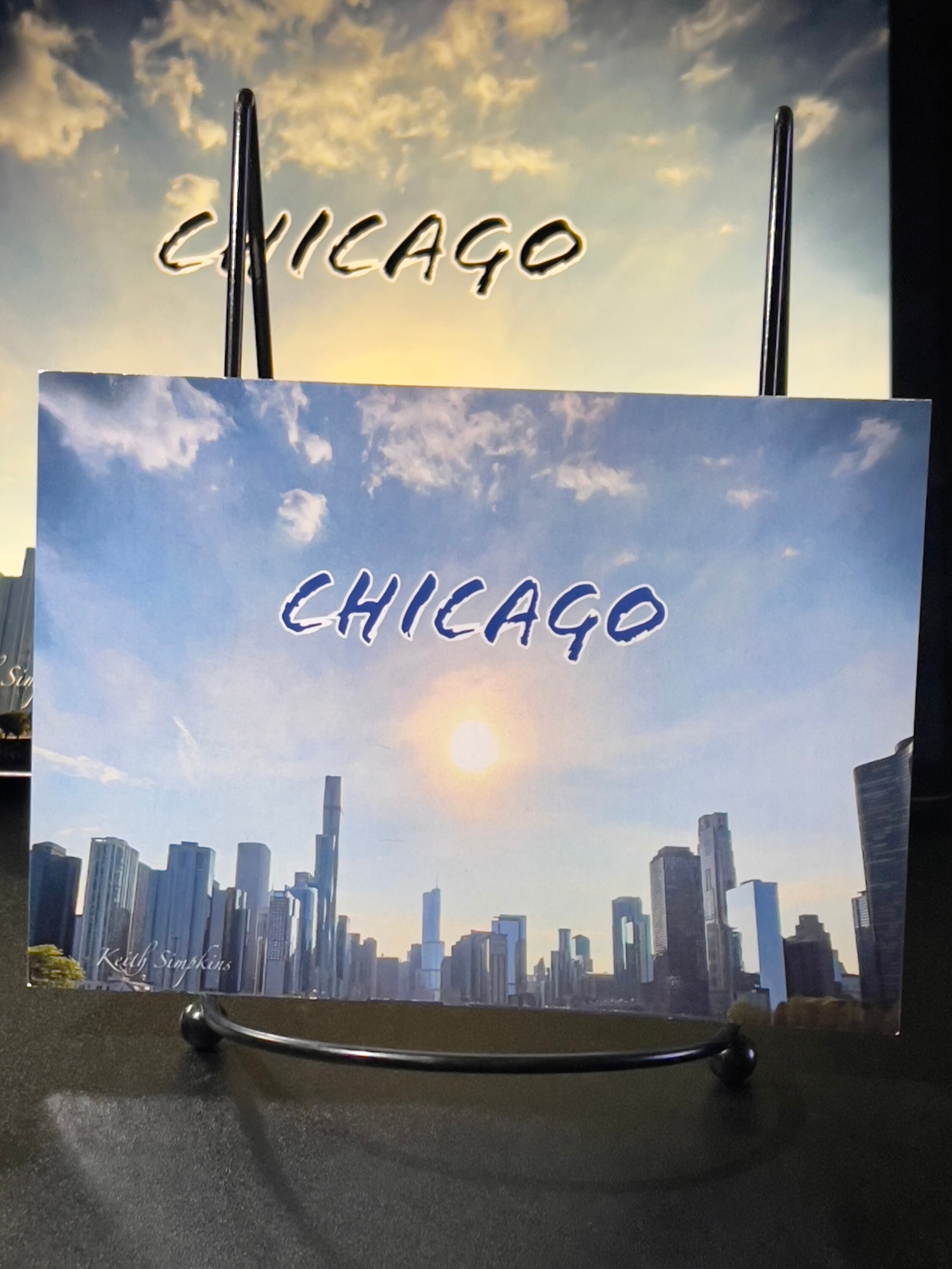 Chicago Skyline Postcard, Landscape Postcard, Digital Art Postcard - Etsy