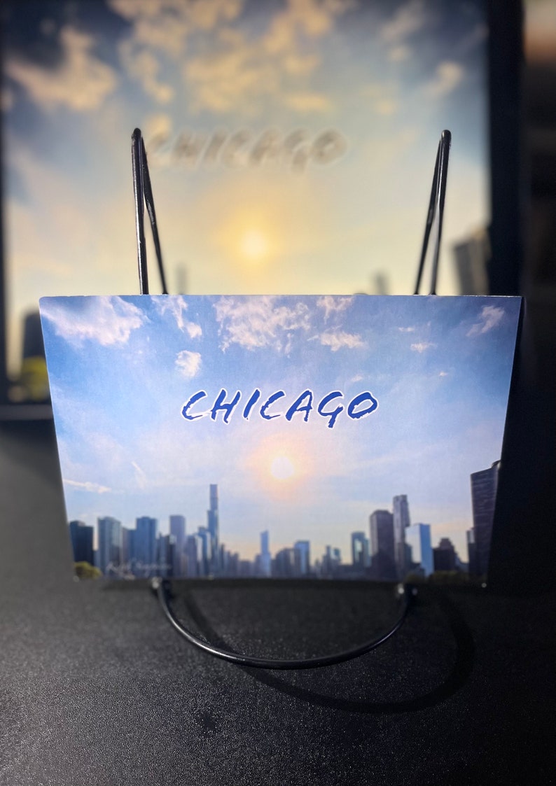 Chicago Skyline Postcard, Landscape Postcard, Digital Art Postcard - Etsy