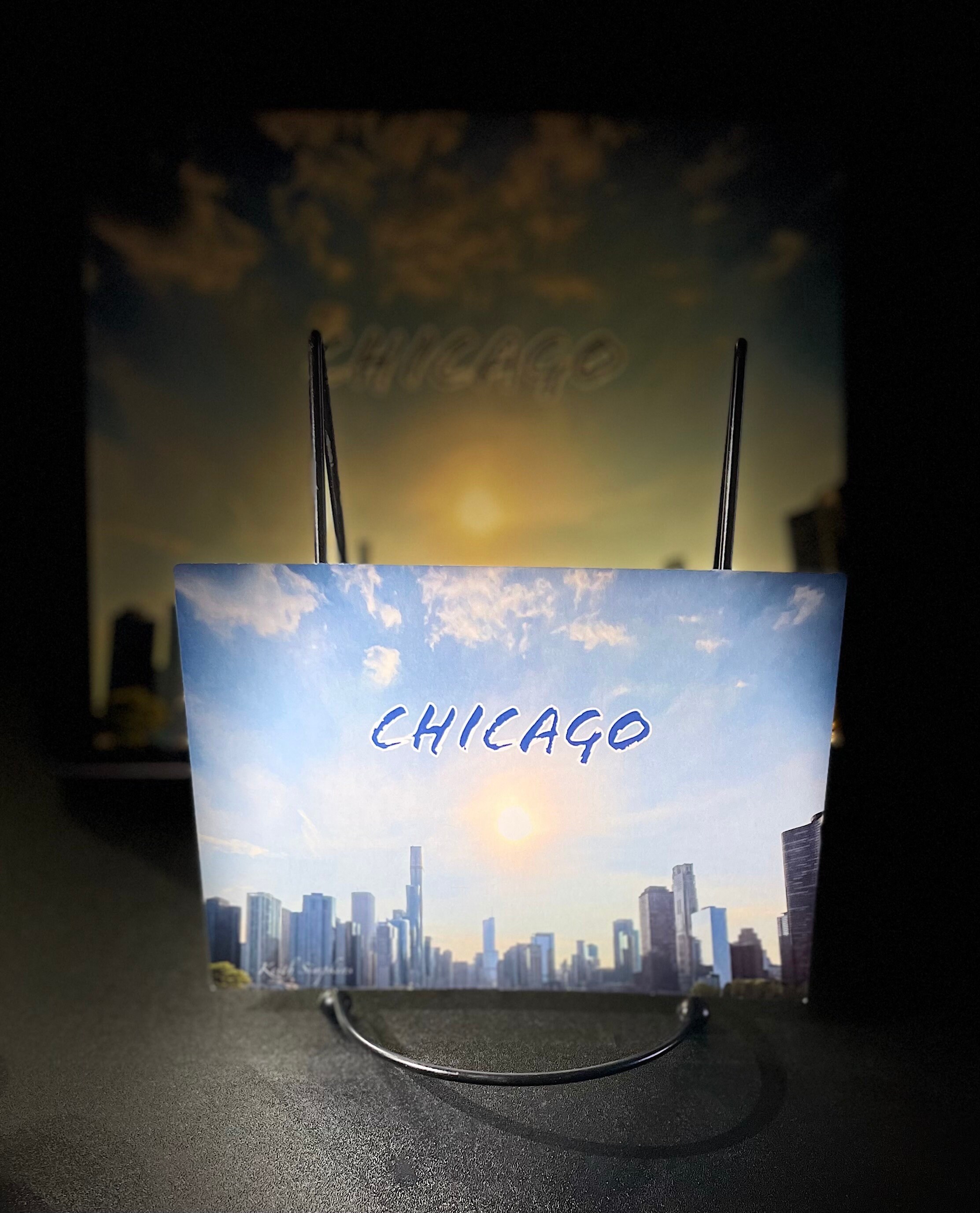 Chicago Skyline Postcard, Landscape Postcard, Digital Art Postcard - Etsy