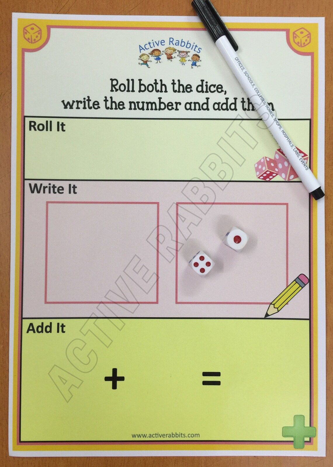Fine Motor Activity, Math Dice Game, Quiet Book for Toddler, Preschool ...