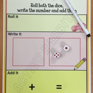 Fine Motor Activity, Math Dice Game, Quiet Book for Toddler, Preschool ...