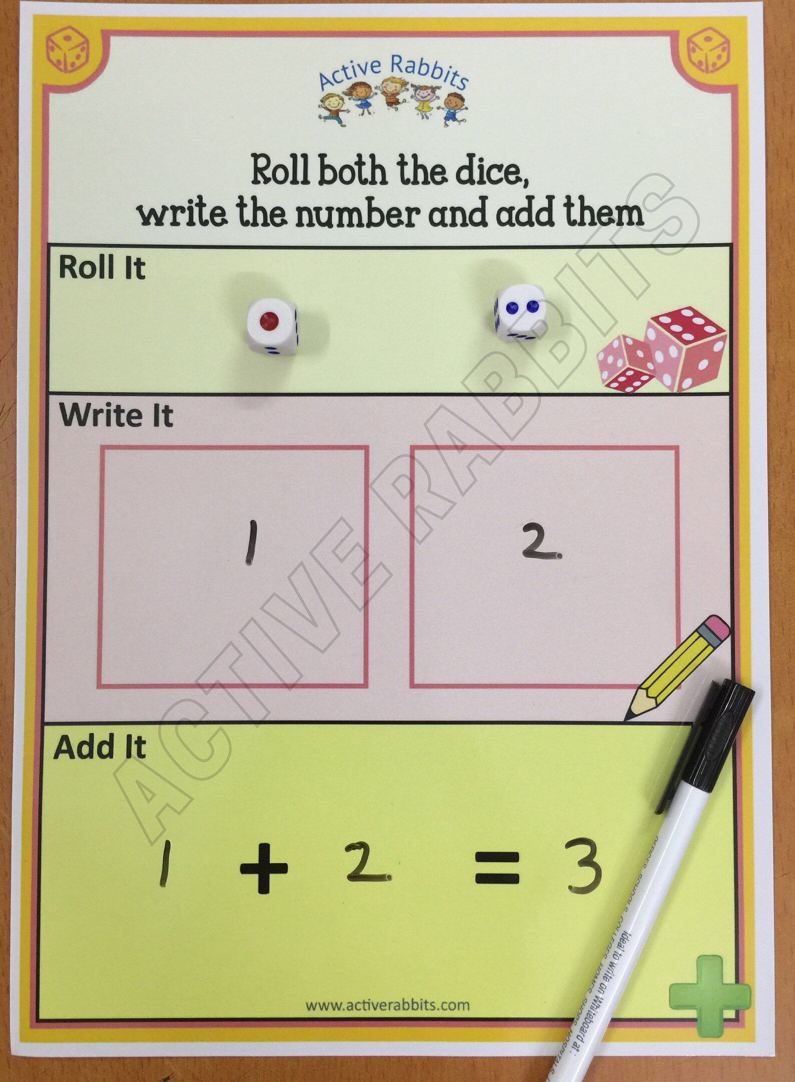 Fine Motor Activity, Math Dice Game, Quiet Book for Toddler, Preschool ...