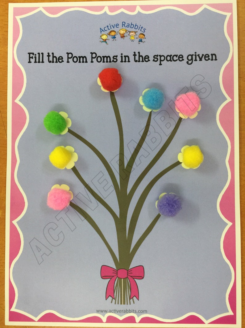 Pompoms Play Activity Fine Motor Busy Bag Quiet Book for - Etsy