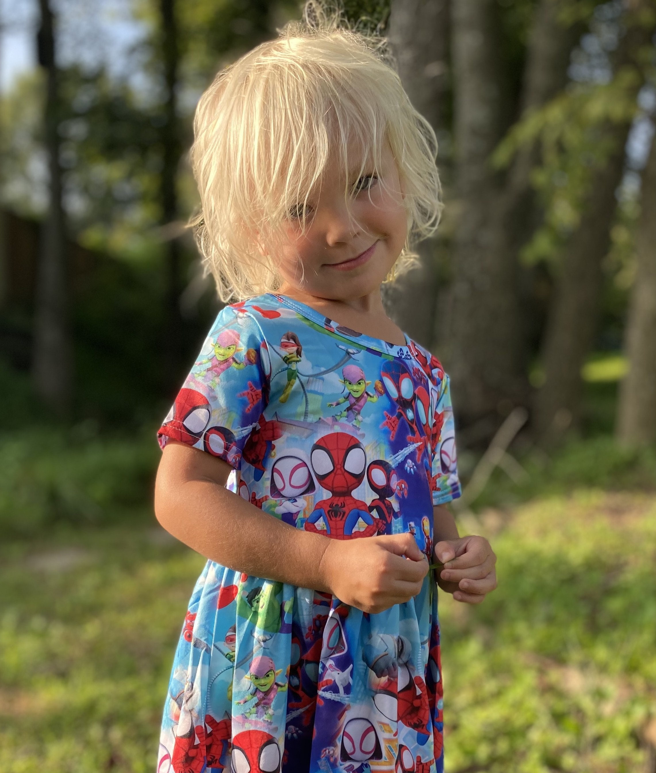 Character Heros Short Sleeve Girls Dress Party Dress - Etsy