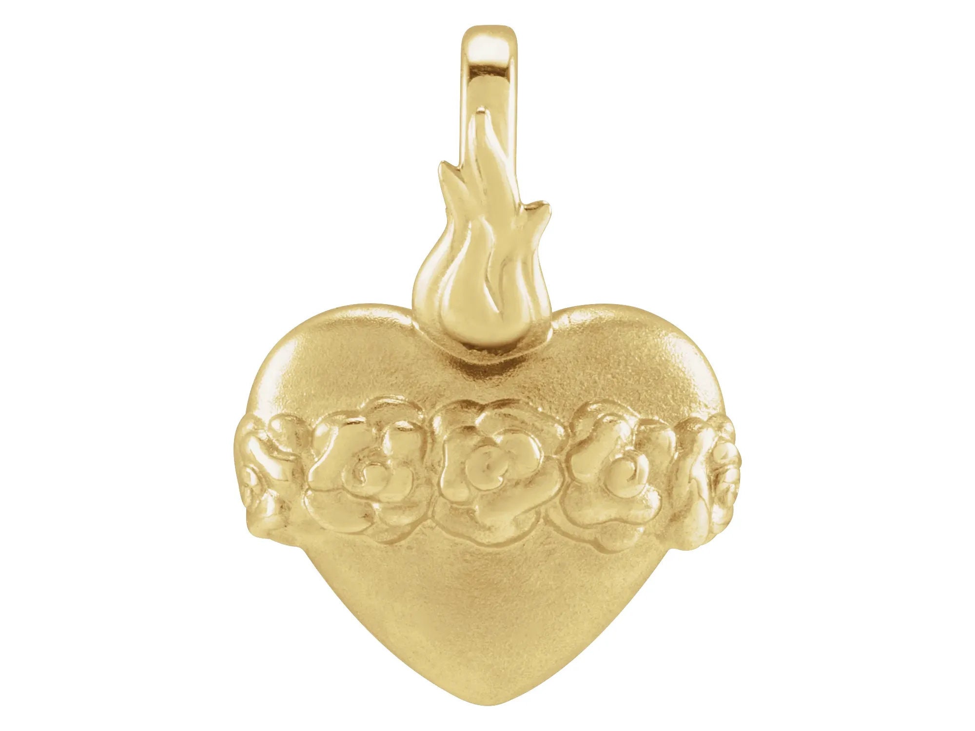 14K Gold Immaculate Heart of Mary Pendant Heart of Mary - Etsy
