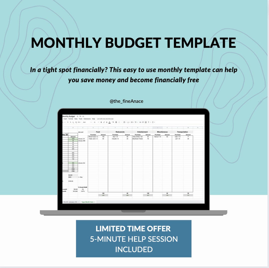 Best Budget Template for Monthly Spending/saving - Etsy