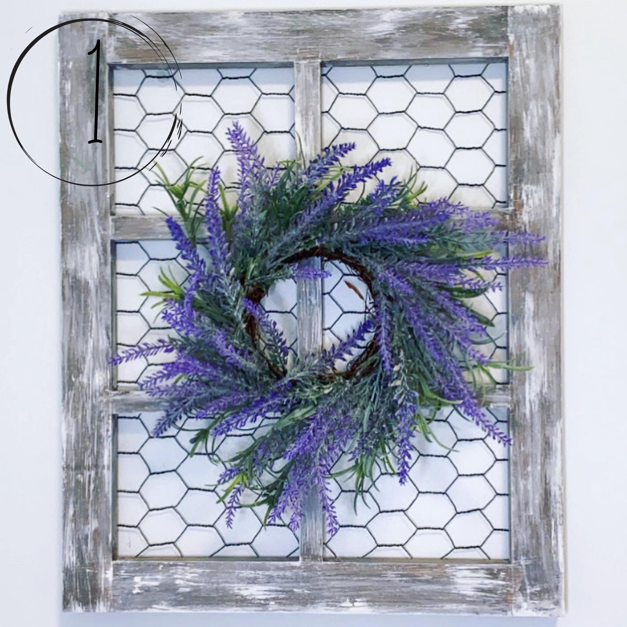 Window Frame With Wreath Farmhouse Window Window Frame - Etsy