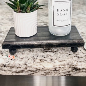 Wooden Riser, Small Sink Tray With Feet, Decorative Stand for Bathroom ...