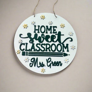 Teacher Sign, Teacher Gift, Classroom Door Hanger, Teacher Name Sign ...