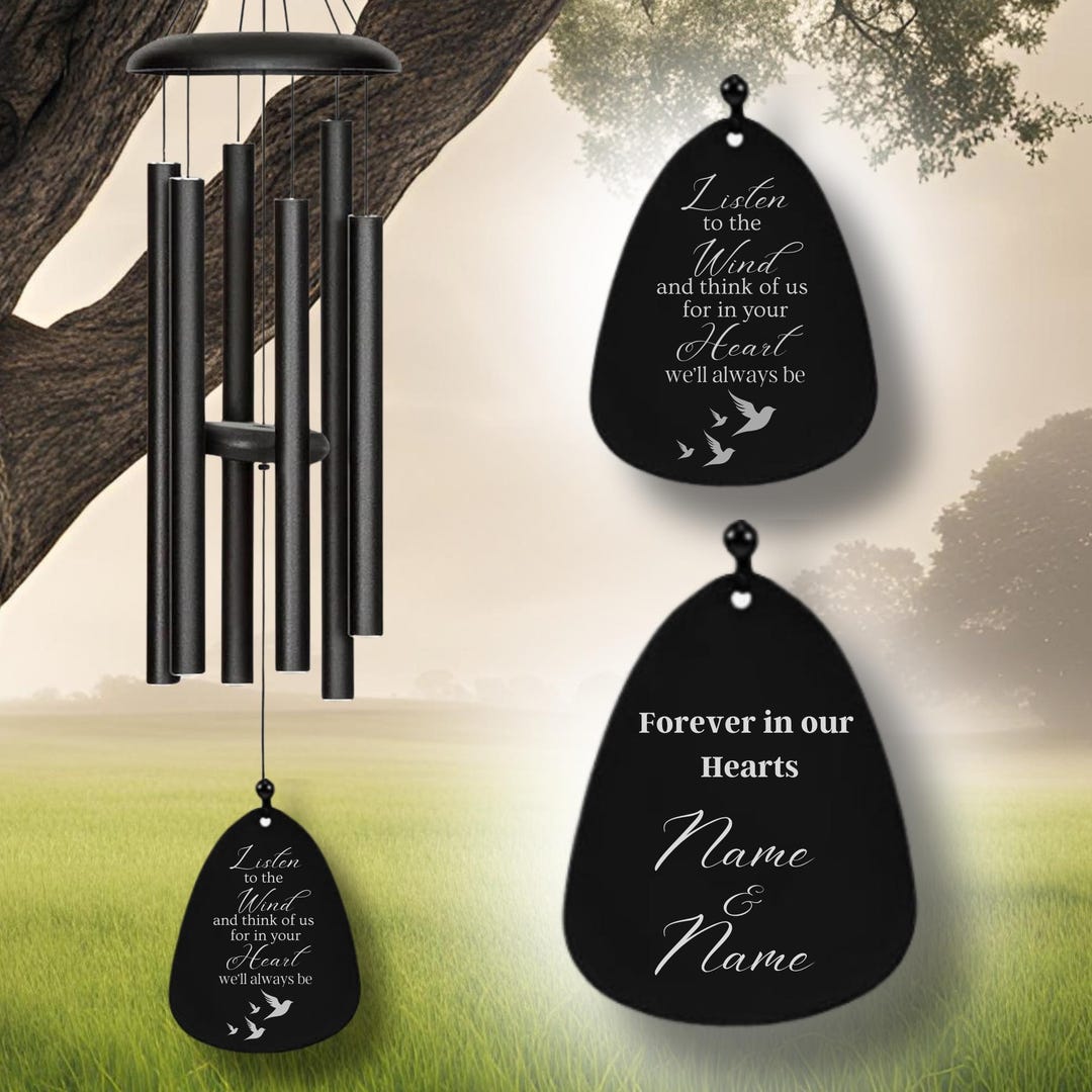 Memorial Wind Chime, Personalized Listen to the Wind Sympathy Wind ...