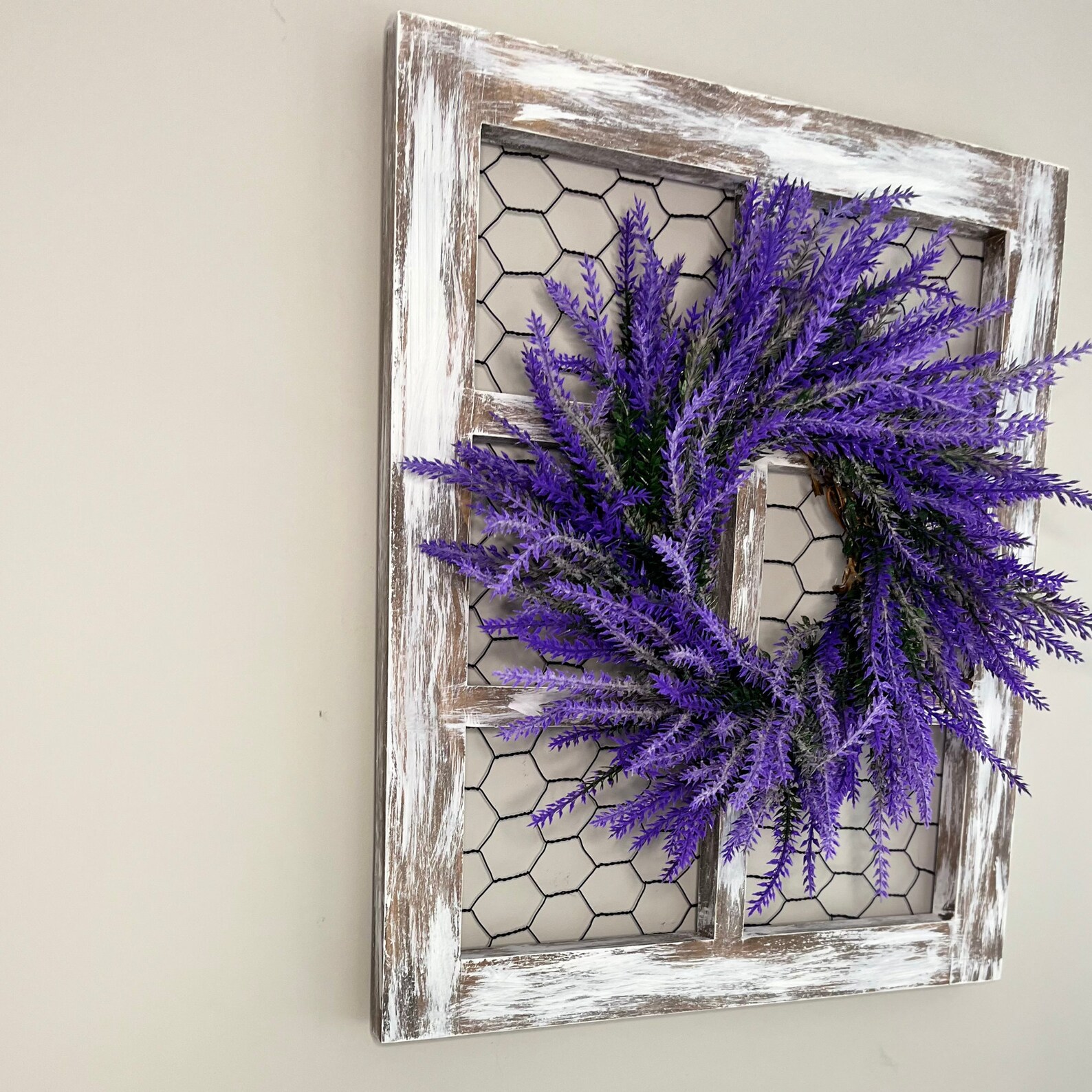 Window Frame With Wreath Farmhouse Window Window Frame - Etsy